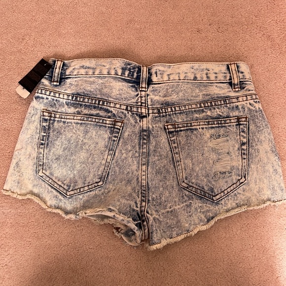Shorts | Nwt Destroyed Acid Wash Jean Shorts With Rhinestones | Poshmark